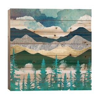 Misty Pines II Print On Wood by SpaceFrog Designs - Multi-Color - Bed ...