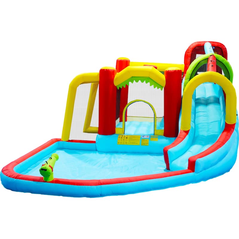 7 In 1 Inflatable Water Park With Slide Bouncing House Splash Pool