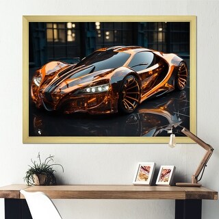Designart "Sophisticated Stylish Glass Supercar III" Exotic Car Framed ...