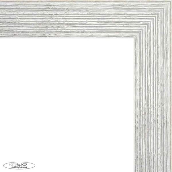 36x18 Distressed/Aged White Washed Complete Wood Picture Frame with UV ...