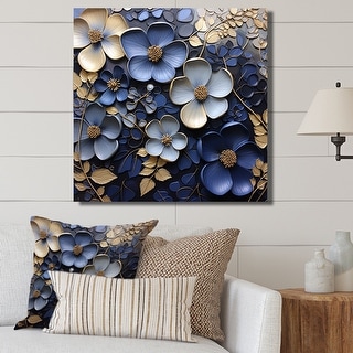 Designart "Purple And Gold Adorned Violets Meadow I" Violets Wall Art ...