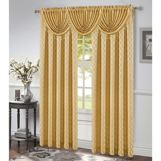 Robin Jacquard Rod Pocket Window Panel and Valance Treatment, All Sold ...