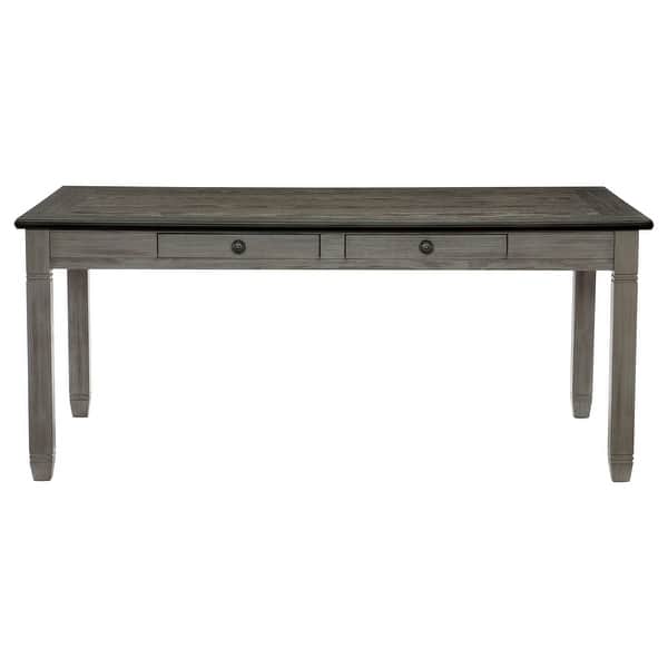 Casual Dining Two-Tone Finish Dining Table of 6 Drawers Rectangular ...