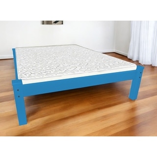 HomeRoots Caribbean Blue Solid Wood Queen Bed Frame - Bed Bath & Beyond ...