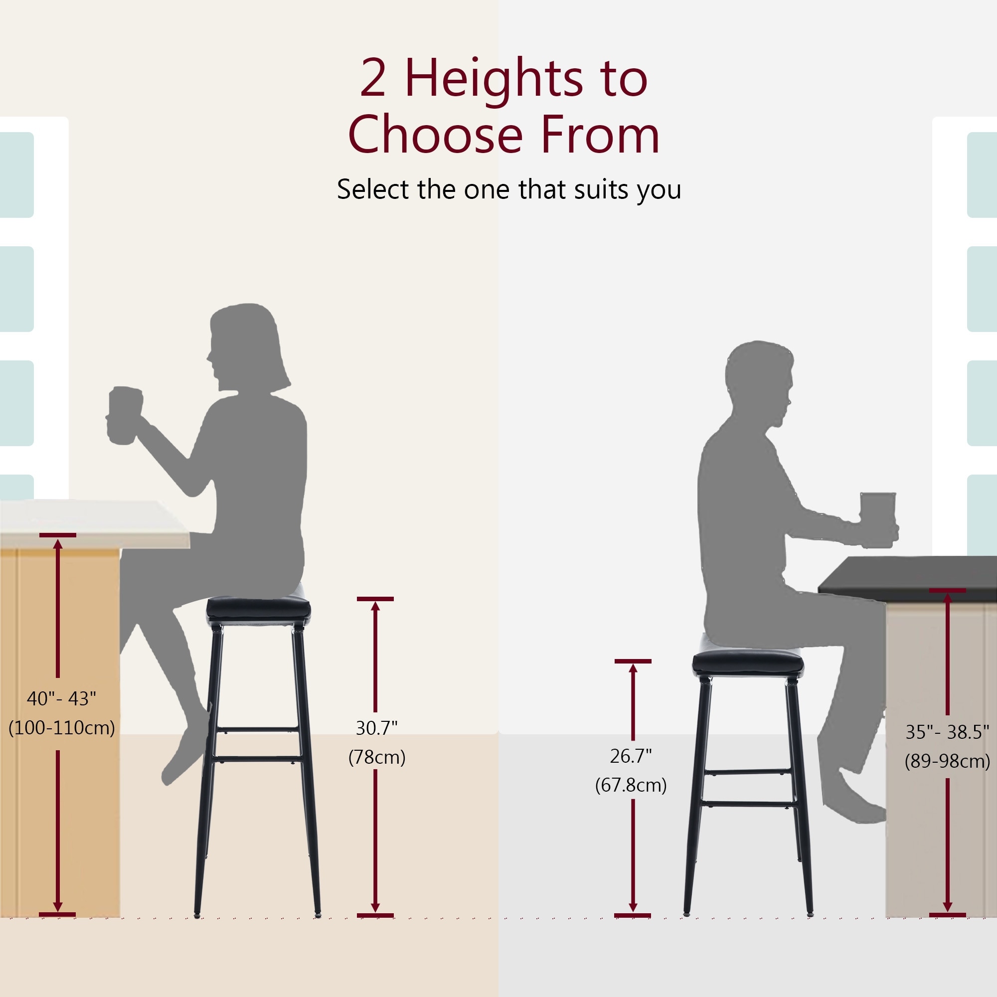 standard bar table dimensions