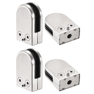 Glass Clamp 4pcs for 10-12mm Thick 65x43mm Stainless Steel Flat Back ...
