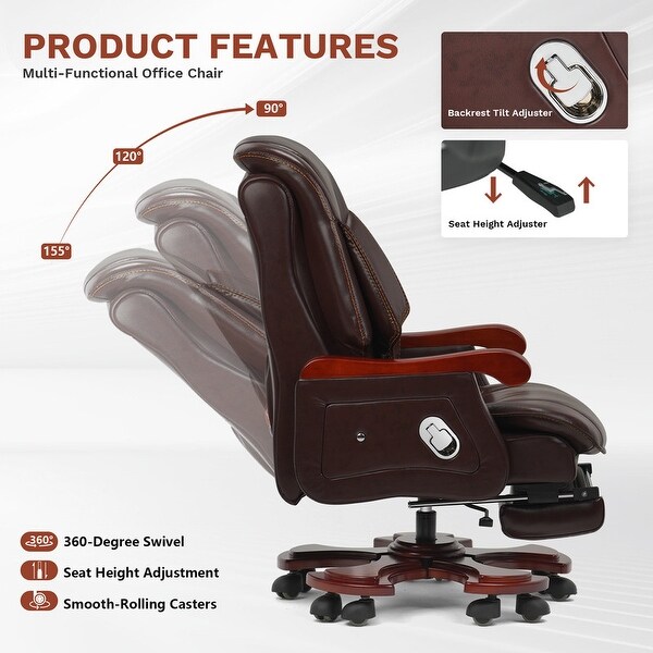Leather office chair with massage feature store