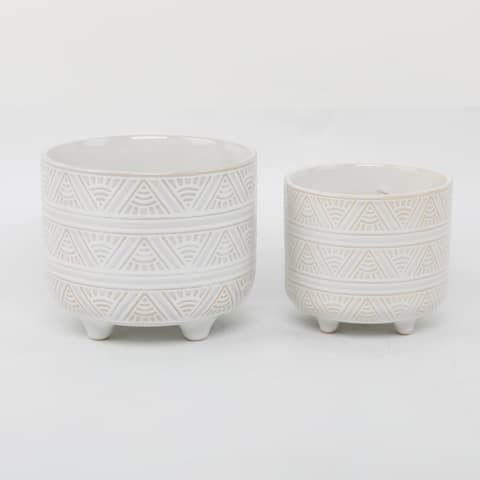 6" Cathedral Footed Ceramic Planter - Overstock - 32965621