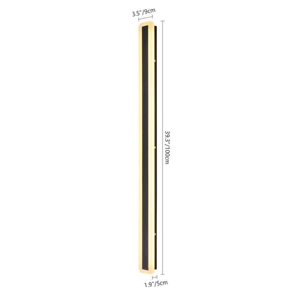 Rennnsan Modern Black Linear Rectangular Strip Exterior Sconce ...