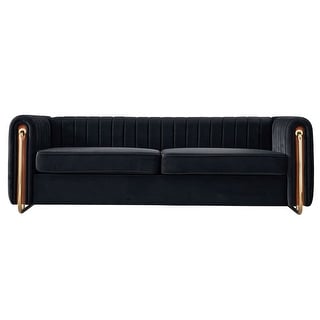 88 Inches Sofa Velvet Upholstered Couch with Removable Cushions and ...