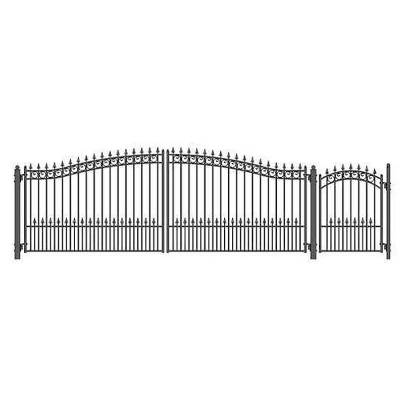 ALEKO Steel Dual Paris Style Driveway 14 ft with Pedestrian Gate - 14 ...