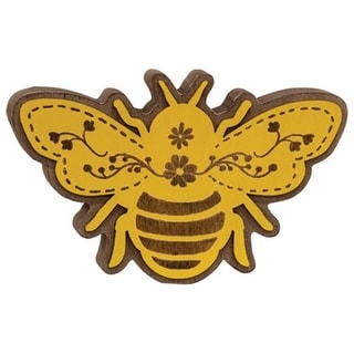 Laser Cut Layered Wooden Bee Sitter - 6"L x 1"W x 3.75"H - Bed Bath ...