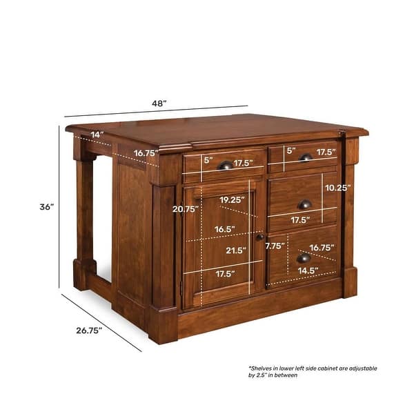 Homestyles Aspen Rustic Cherry Kitchen Island - Bed Bath & Beyond ...