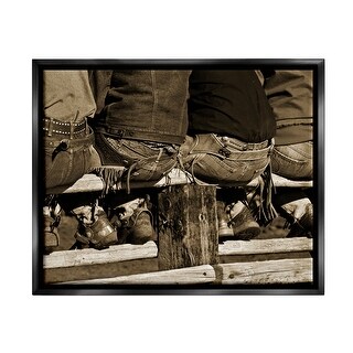 Stupell Vintage Western Cowboys Sitting Sepia Photography Floater Frame ...