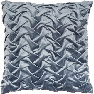 Powder Blue Pleated Velvet Throw Pillow - Bed Bath & Beyond - 39555408