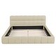 Platform Grounded Bed with Solid Frame and Thick Fabric - Bed Bath ...
