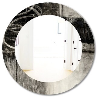 Designart 'Geometric Cream Block I' Printed Modern WallMirror ...