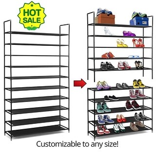 10 Tiers Shoe Rack Organizer Large Shoe Storage Cabinet for 50 Pairs ...