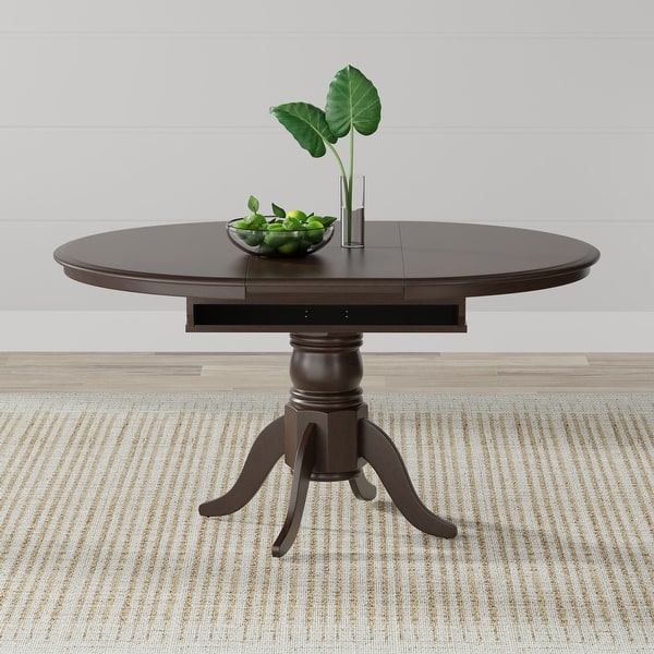 Single Pedestal Butterfly Leaf Dining Table With Self-Storing Leaf - On ...