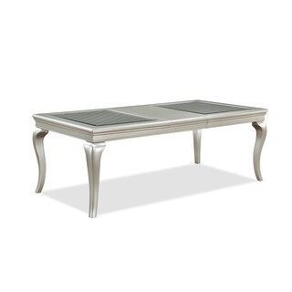 1pc Dining Rectangular Table with 18-Inch Table Leaf and Glass Top ...