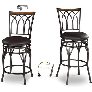 Swivel Bar Stools Adjustable Seat Height Bar Stool with Back - Bed Bath ...