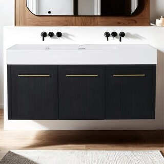 48" Wall-mounted Bathroom Vanity (Only the Cabinet Body, No Top Sink ...