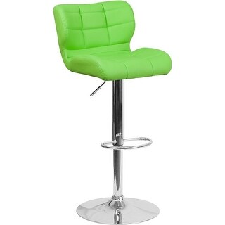 Estella "Lyla" Mid-Back Tufted Green Vinyl Adj Bar/Counter Stool - Bed ...