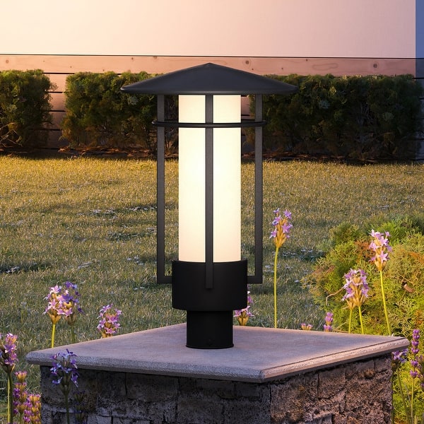Luxury Mid-Century Modern Outdoor Post Light, 17.125"H x 11.125"W, with ...