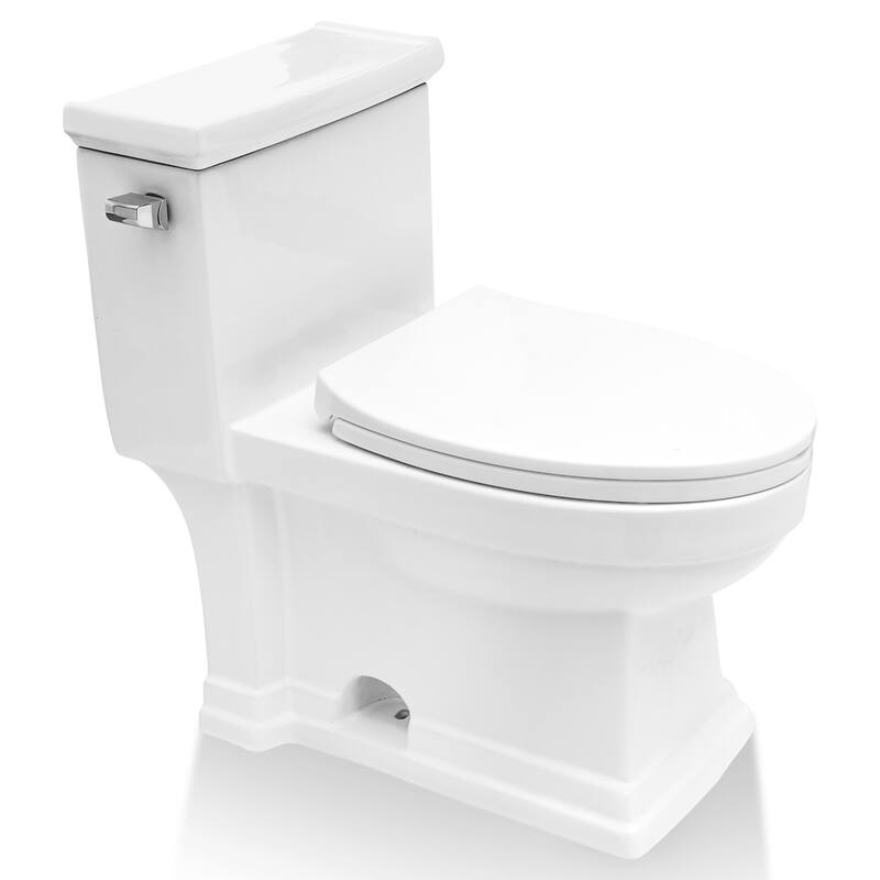 Side Left Single Flush Elongated One-piece Toilet with Comfort Seat ...