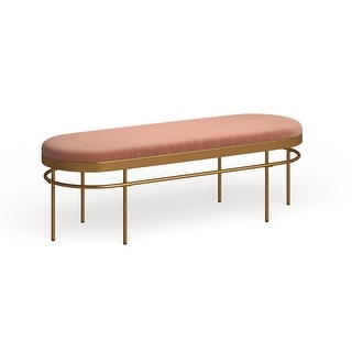 SAFAVIEH Sylva Oval Bench-Slate Blue / Gold - 63" x 22" x 20" - Bed ...