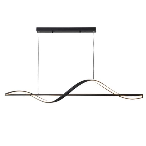 Contemporary Adjustable Wave Ceiling Light Dimming LED Chandelier - Bed ...