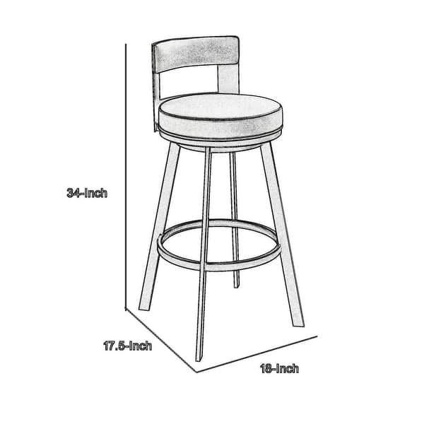 Nova 26 Inch Swivel Counter Stool, Panel, Black, Light Gray Faux ...