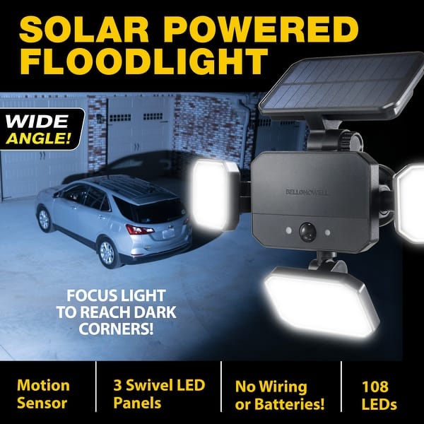 Bell + Howell Bionic Floodlight Motion Sensor Outdoor Solar Light with ...