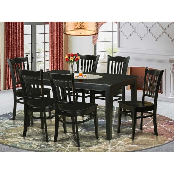 7 Piece Kitchen Table Set - Dining Room Table & 6 Chairs - 36x60 Inch ...