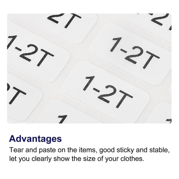 1-2T Clothes Size Sticker Label 1 to 2 Year Old Clothing Size Label ...