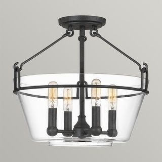Ana Interiors Four Light Semi Flush Mount Wells Grey Ash - Exact Size ...