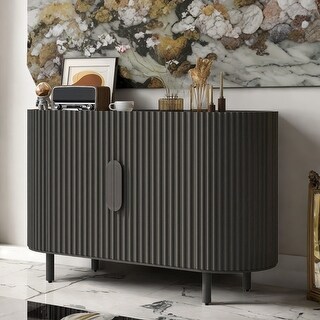 Modern Storage Cabinet Curved Design Sideboard with Adjustable Shelves ...