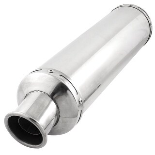 Motorbike 25mm Inlet Stainless Steel Round Outlet Exhaust Pipe Muffler ...