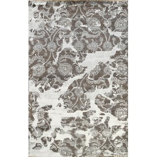 Abstract Oriental Vegetable Dye Area Rug Wool/ Silk Hand-knotted - 6'0 ...