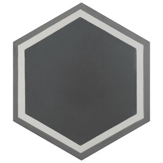 Merola Tile Cemento Hex Holland Passage Encaustic 7.86" x 9" Cement ...