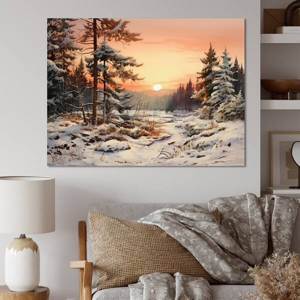 winter pine trees wall art