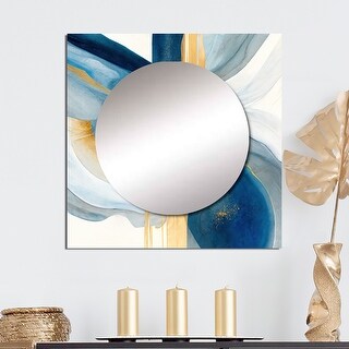 Designart "Bold Expression Art I" Abstract Spirals Wall Mirror ...