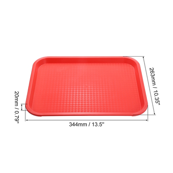 10 x 14 Plastic Fast Food Trays Bulk Rectangular Serving Trays Red
