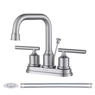 WOWOW 4 in. Centerset Double Handle Bathroom Faucet - Bed Bath & Beyond - 36417450