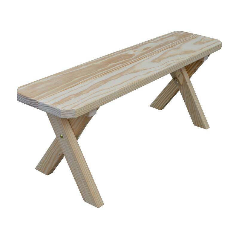 Pine 4' Crossleg Bench - Overstock - 32695610