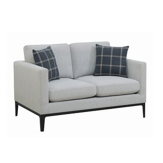 Saba Light Grey Cushion Back Loveseat - Bed Bath & Beyond - 33991051