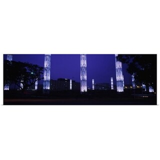 "Light sculptures lit up at night, LAX Airport, Los Angeles, California ...