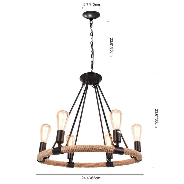 Modern Farmhouse Wagon Wheel Light Fixture - - 36100797