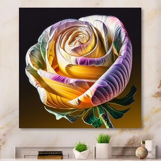 Designart 'Rainbow Blooming Crocus Rose I' Floral Crocus Metal Wall Art ...