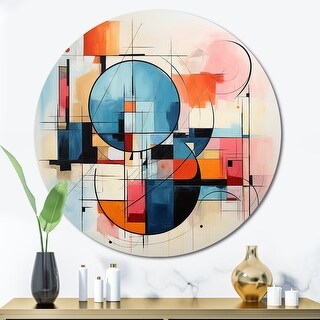 Designart "Colorful Mid Century Abstract Fusion IV" Mid-century Metal ...